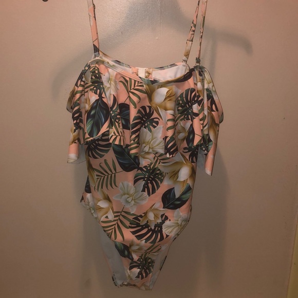 Swim | Palm Leaf And Flower Bathing Suit | Poshmark